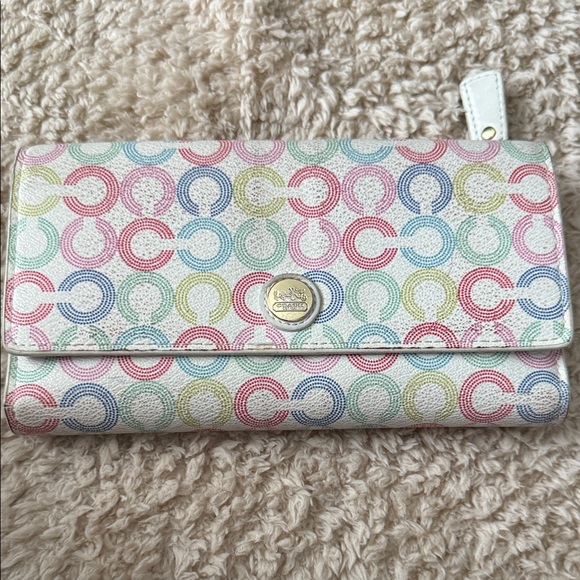 Coach | Bags | Coach Pastel Optic C Signature Pattern Wallet | Poshmark